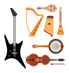 Set stringed musical instruments classical Vector Image