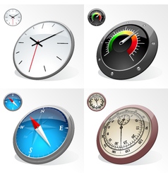 Set clocks icons isolated on white background Vector Image