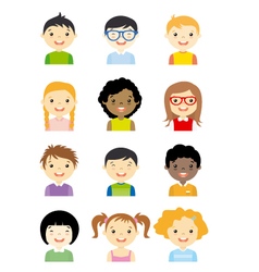 Avatar children set Royalty Free Vector Image - VectorStock