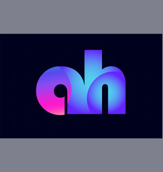 Grey blue alphabet letter ah a h logo icon design Vector Image