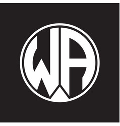 Wa logo with circle rounded negative space design Vector Image