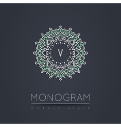 Modern monogram logo template Royalty Free Vector Image