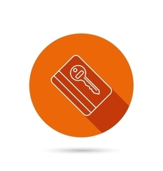 Hotel room key with trinket or tassel isolated Vector Image