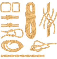 Rope elements marine cord borders nautical ropes Vector Image