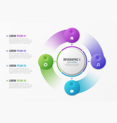Circle chart infographic template Royalty Free Vector Image