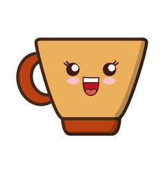 Colorful red cartoon mug of coffee Royalty Free Vector Image
