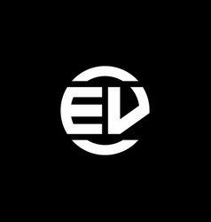 Ev logo monogram emblem style with crown shape Vector Image