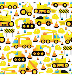 Set of detailed heavy construction and mining Vector Image