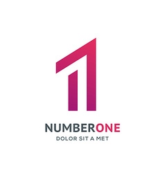 Black and white number one diagonal logo template Vector Image
