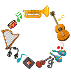 Musical instruments cartoon set Royalty Free Vector Image