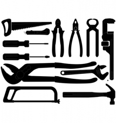 Tools objects cartoon set Royalty Free Vector Image