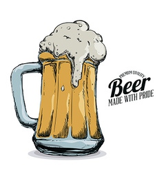 A glass of cold beer vector by iimages - Image #1265989 - VectorStock