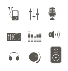 Music media audio symbols set Royalty Free Vector Image