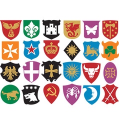 Heraldic elements collection Royalty Free Vector Image