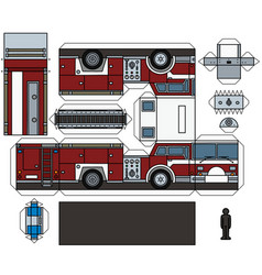 Paper model of a vintage prison bus Royalty Free Vector