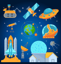 Rocket space game template Royalty Free Vector Image