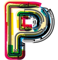 Colorful font letter p Royalty Free Vector Image
