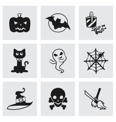 Black halloween icons set Royalty Free Vector Image