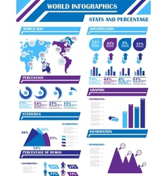 Infographic demographics purple 11 Royalty Free Vector Image