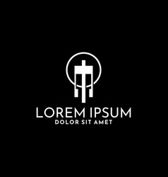 Shuriken or cross logo template withsacred icon Vector Image