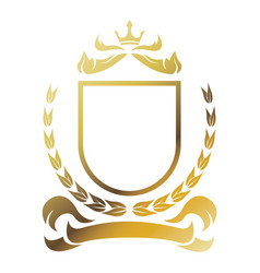 Leaf ribbon shield template blank Royalty Free Vector Image