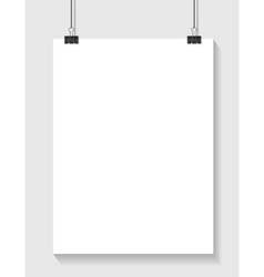 White blank page with clip Royalty Free Vector Image