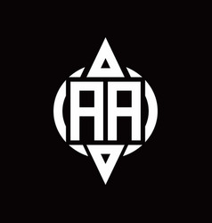 Aa logo with circle rounded negative space design Vector Image