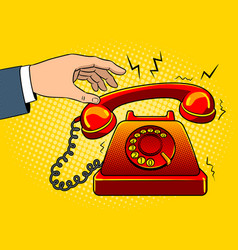 Old red phone Royalty Free Vector Image - VectorStock