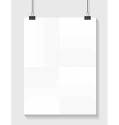 White blank page with clip Royalty Free Vector Image
