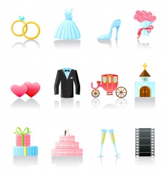 Wedding icons collection Royalty Free Vector Image