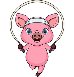 Cute pig cartoon on white background Royalty Free Vector