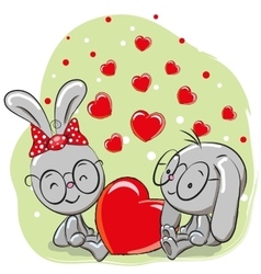 Two cute rabbits Royalty Free Vector Image - VectorStock