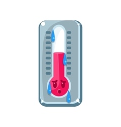 Thermometer with sun hot weather Royalty Free Vector Image