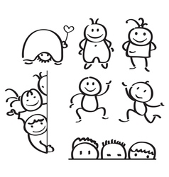 Stick-figure-ethnic-diversity-kids-T Royalty Free Vector