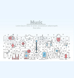 Banner with sunflowers simple line art Royalty Free Vector