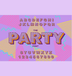 80 s retro alphabet hand drawn letters Royalty Free Vector