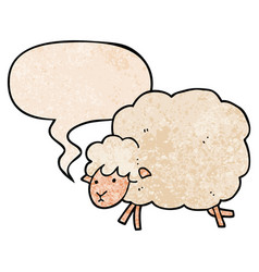 Cartoon sheep and speech bubble sticker Royalty Free Vector