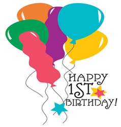 First birthday cartoon design Royalty Free Vector Image