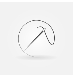 R letter logo with needle and thread creative Vector Image