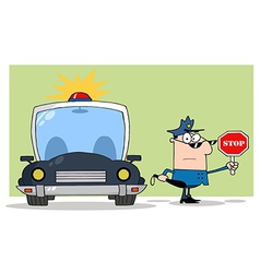 Police traffic stop cartoon Royalty Free Vector Image