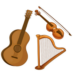 Isolated set musical instruments Royalty Free Vector Image
