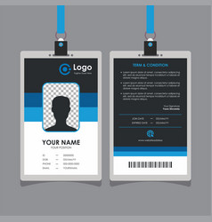 Abstract soft blue curve id card design Royalty Free Vector