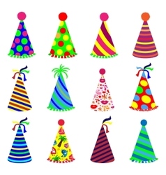Cartoon birthday party caps funny celebration cap Vector Image