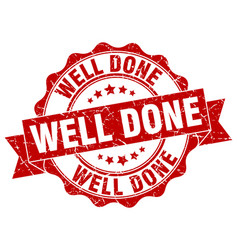 Well done rubber stamp Royalty Free Vector Image