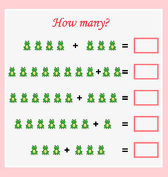 Math worksheet for kids addition mathematic Vector Image