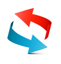 Arrows - 3d red and blue arrow logo design Vector Image