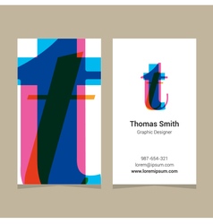 T letter one line colorful logo design template Vector Image