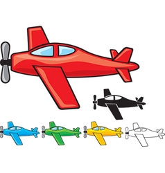 Low wing air plane cartoon Royalty Free Vector Image