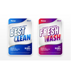 Packaging design template for laundry detergent Vector Image