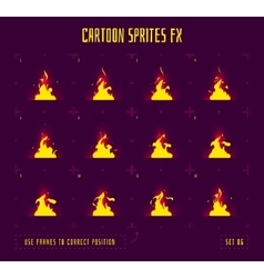 Cartoon fire flame sheet sprite animation Vector Image